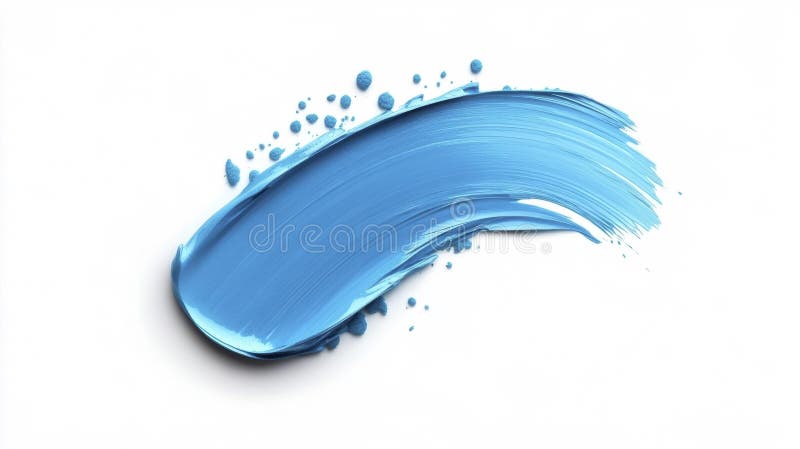 Azure Color Brush Stroke Isolated on White Background Stock ...