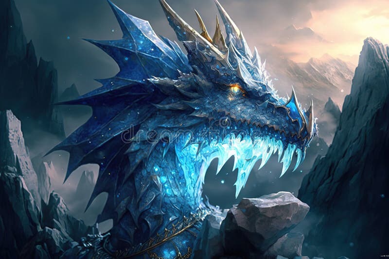 Azure Dragon Crystal Light on the Top of the Mountain Stock ...