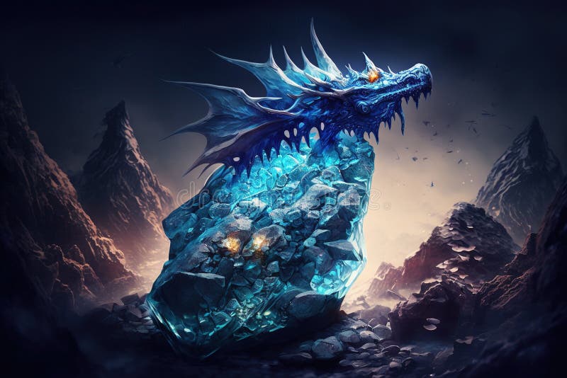 Azure Dragon Crystal Light on the Top of the Mountain Stock ...