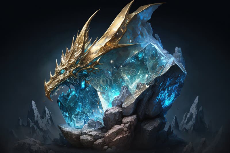 Azure Dragon Crystal Light on the Top of the Mountain Stock ...