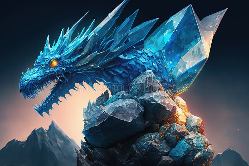 Azure Dragon Crystal Light on the Top of the Mountain Stock ...