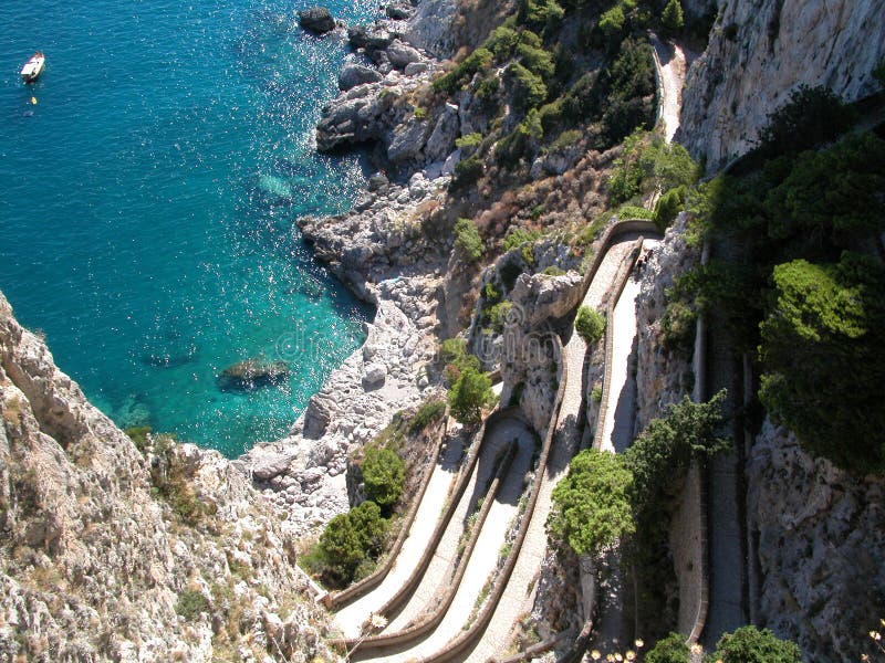 Azure Drop Capri stock image. Image of travel, green, houses - 388307