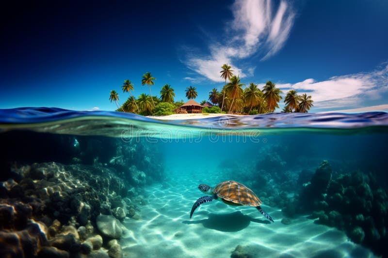 Azure Horizons: Tropical Tranquility Stock Photo - Image of life ...