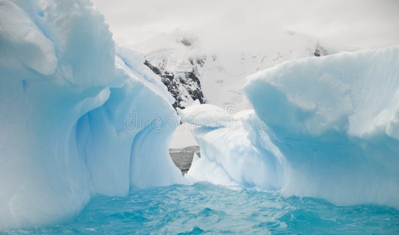 Azure Ice Amphitheatre - Antartic Stock Photo - Image of white, cave ...