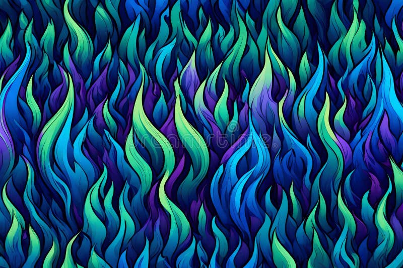 Azure Inferno: Abstract Fire Pattern in Blue-green Hues Stock ...