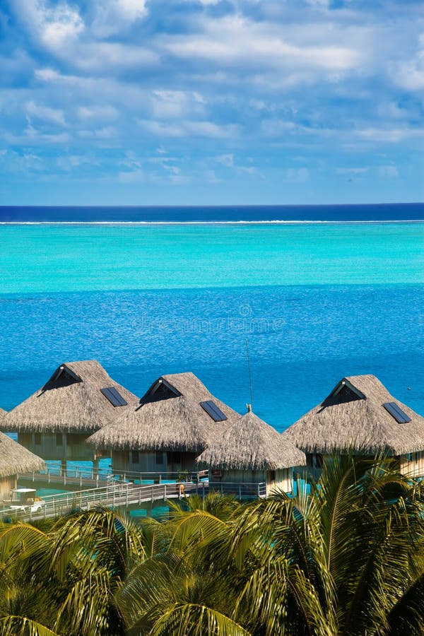 Azure Lagoon of Island , Polynesia. Stock Image - Image of ocean, azure ...