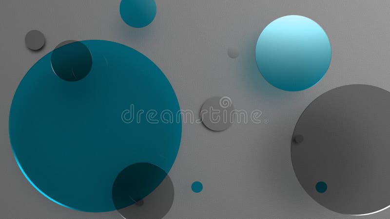 Azure Metal and Opaque Circles and Cylinders on Colored Background ...