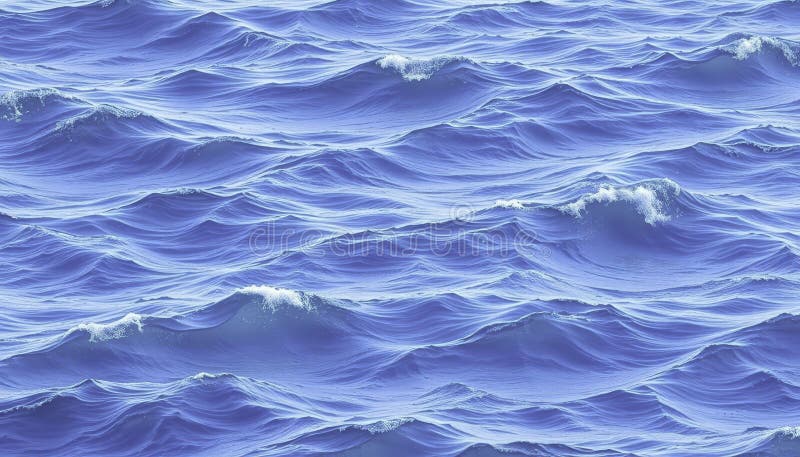 Azure Ocean Waves Seamless Pattern Calming Repeating Background of Sea ...