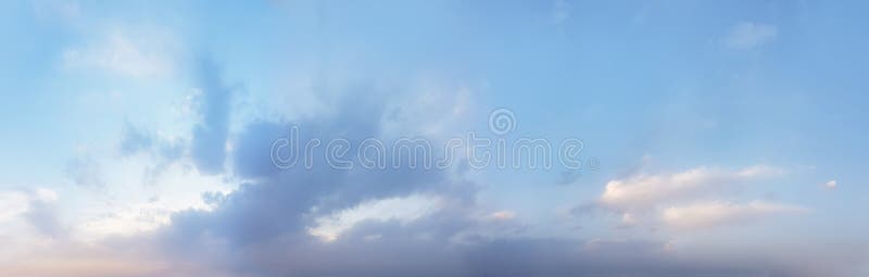 Azure Pastel Color Sky with Clouds, Beautiful Nature Background Stock ...