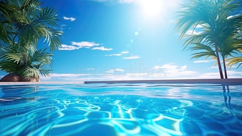Azure Pool Pool with Bright Blue Water Stock Illustration ...