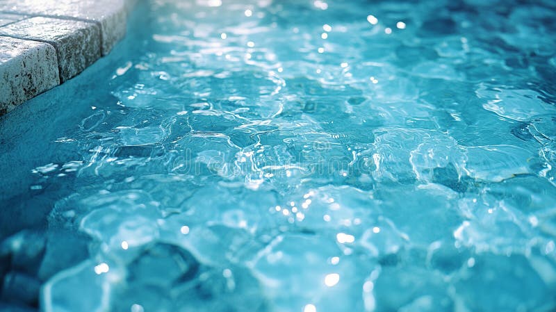 Azure Pool Water Reflecting Sunlight Stock Illustration - Illustration ...