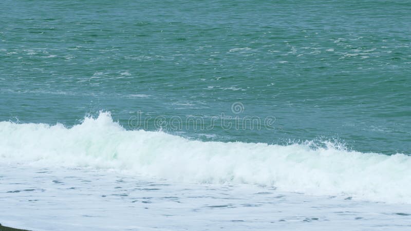 Azure Pure Foamy Texture. Blue Wave Cresting and Crashing into Shore ...