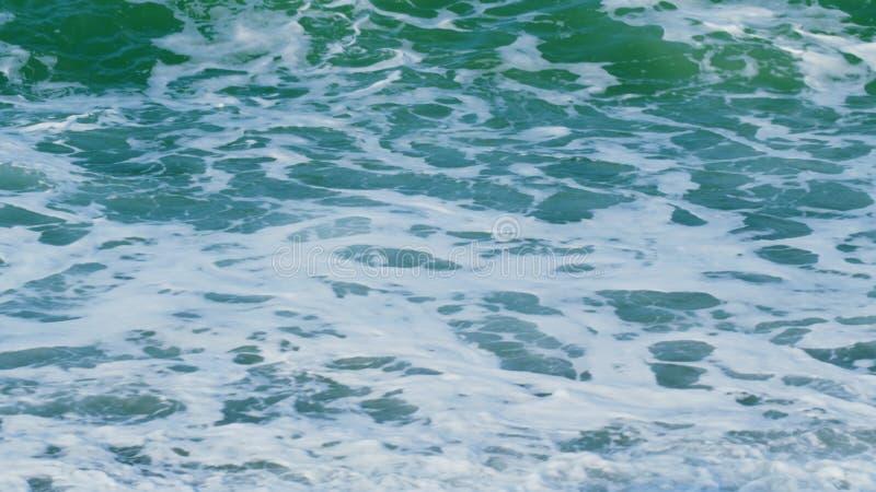 Azure Pure Foamy Texture. Blue Wave Cresting and Crashing into Shore ...