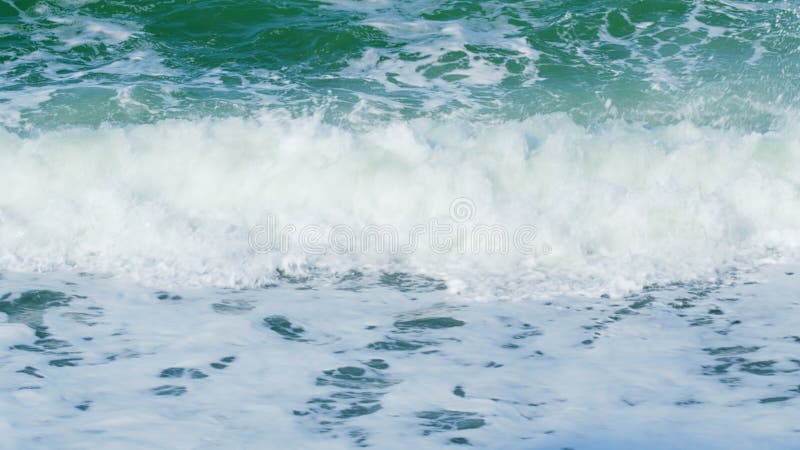 Azure Pure Foamy Texture. Blue Wave Cresting and Crashing into Shore ...