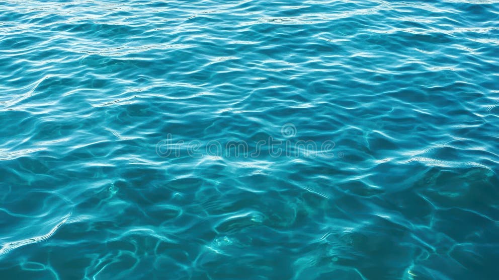 Azure Ripples Sunlit Water Surface with Gentle Waves and Subsurface ...
