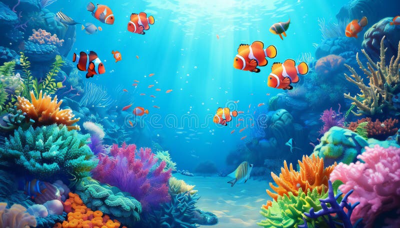 The Azure Sea Hosts a Colorful Array of Fish and Coral Stock ...