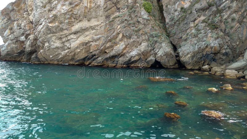 Azure Sea and Rocky Seashore of the Black Sea Stock Photo - Image of ...