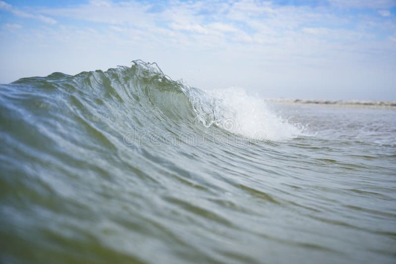 An Azure Sea Wave with a White Crest Runs Ashore Stock Photo - Image of ...