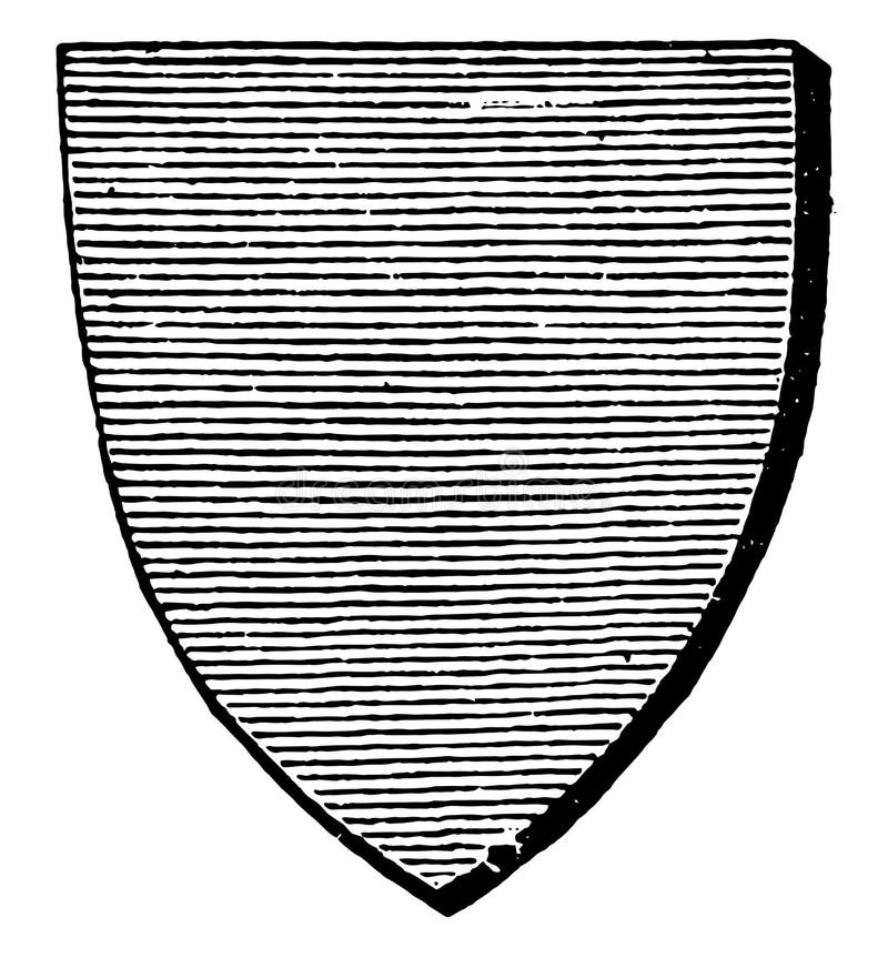 Azure Shield is Represented by the Horizontal Lines Vintage Engraving ...