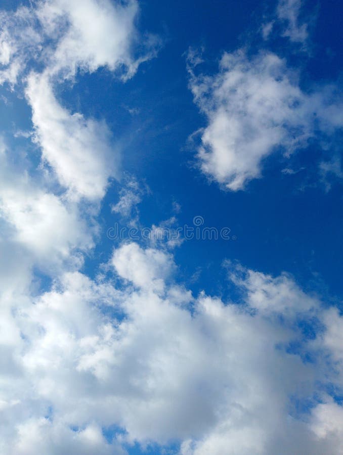 Azure Sky: Scattered Clouds & Sunshine Stock Image - Image of ...