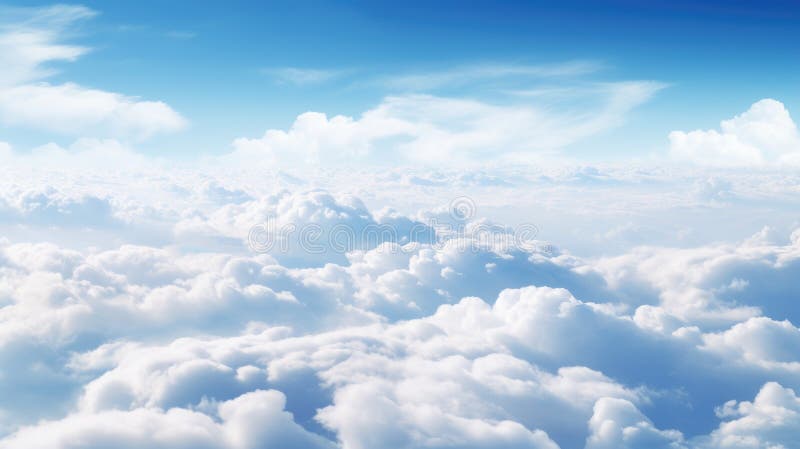 Azure Sky Viewed from Above, Dotted with Clouds, Ai Generated Stock ...