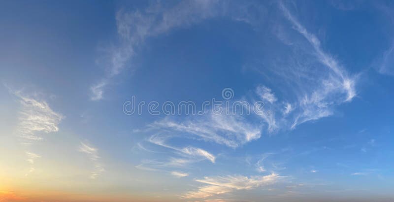 Azure Sky with White Cloud. Beautiful Skyline Landscape Stock Image ...