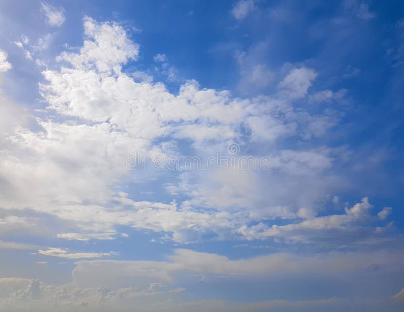 Azure Sky with White Clouds, Nature Background Stock Image - Image of ...