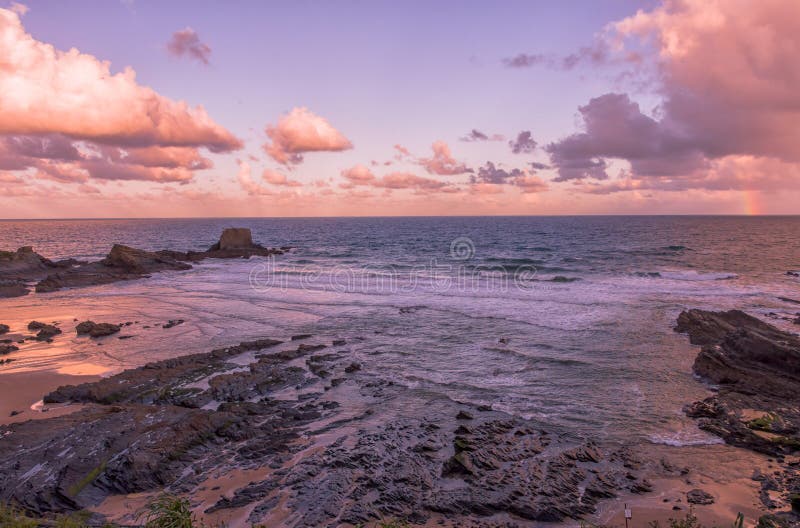 Azure Sunset from the Cliff, Overlooking the Sea Stock Image - Image of ...