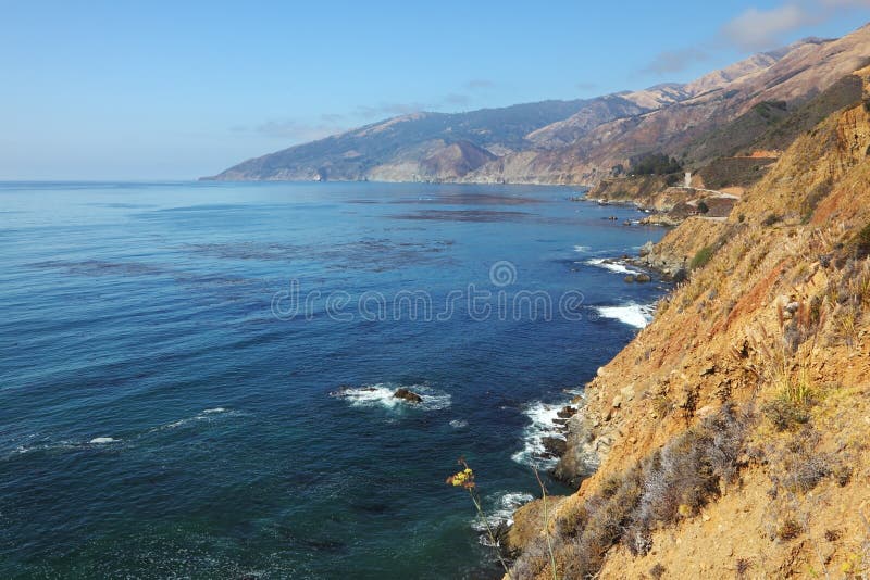 Azure Surf on the Steep Coast Stock Image - Image of surf, nature ...