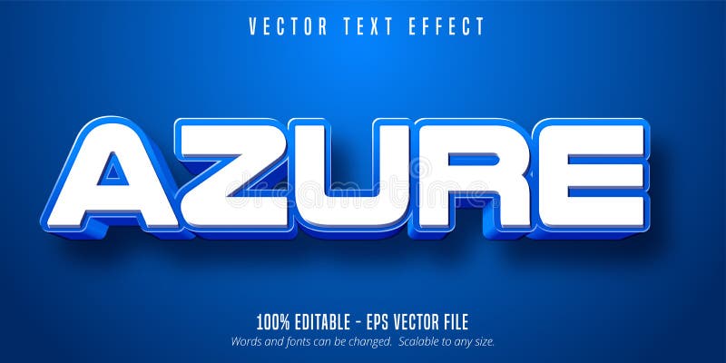 Azure Text, Blue Color Editable Text Effect Stock Vector - Illustration ...