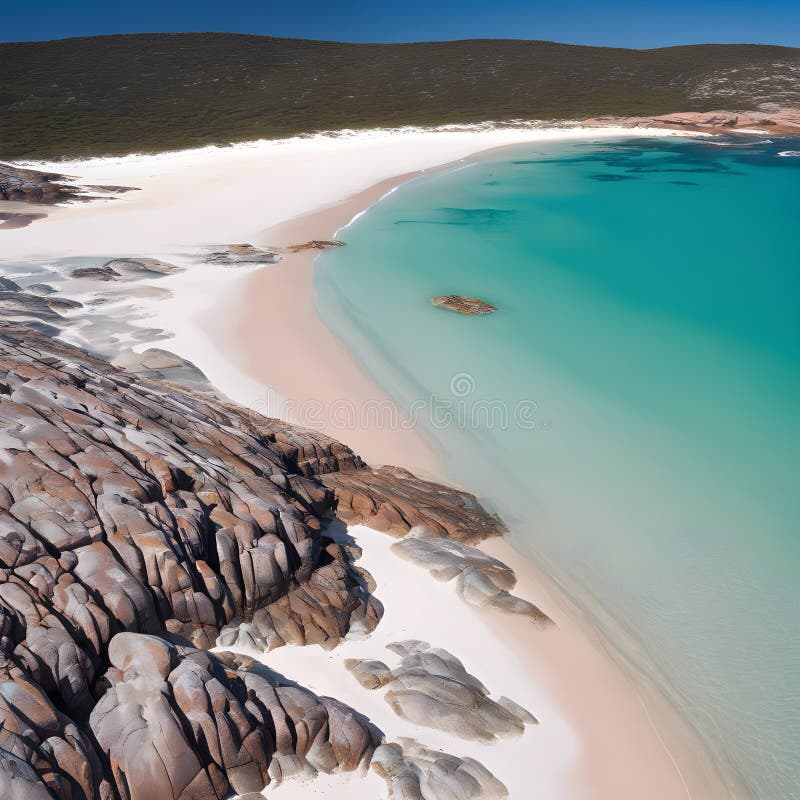 Azure Waters and White Sands: Cape Le Grand at Noon Stock Illustration ...