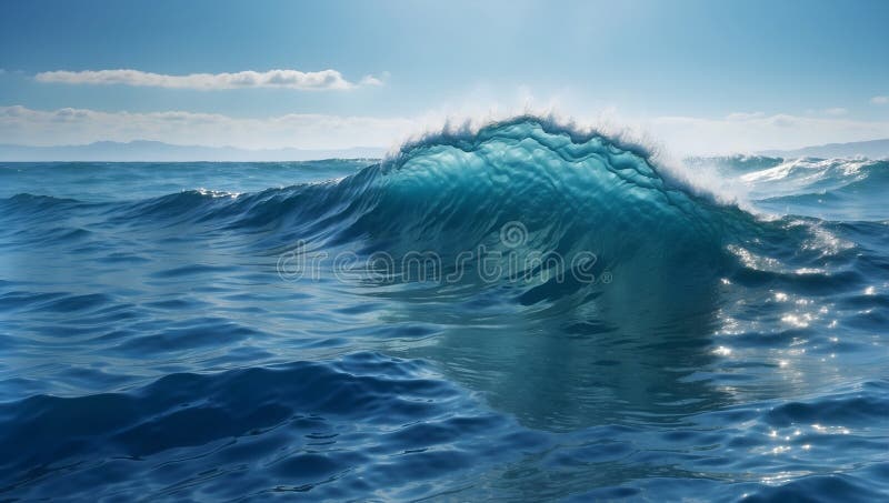 Azure Wave Marvel: Rippling Blue Delight. AI Generate Stock ...