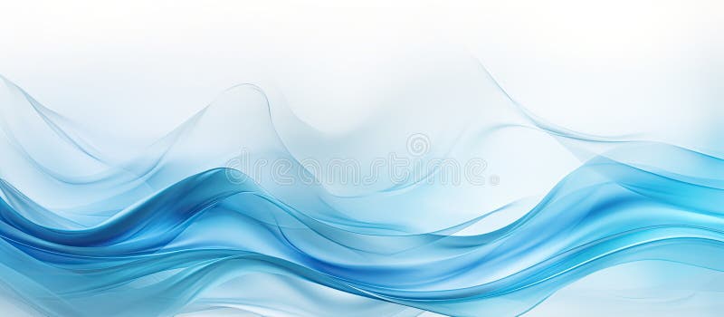 Azure Wave Pattern on White Canvas, Art in Fluid Motion Stock ...