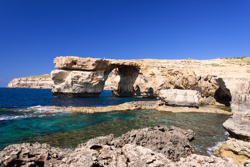 Azure Window Auf Gozo-Insel, Malta Stockbild - Bild von ozean, marine ...