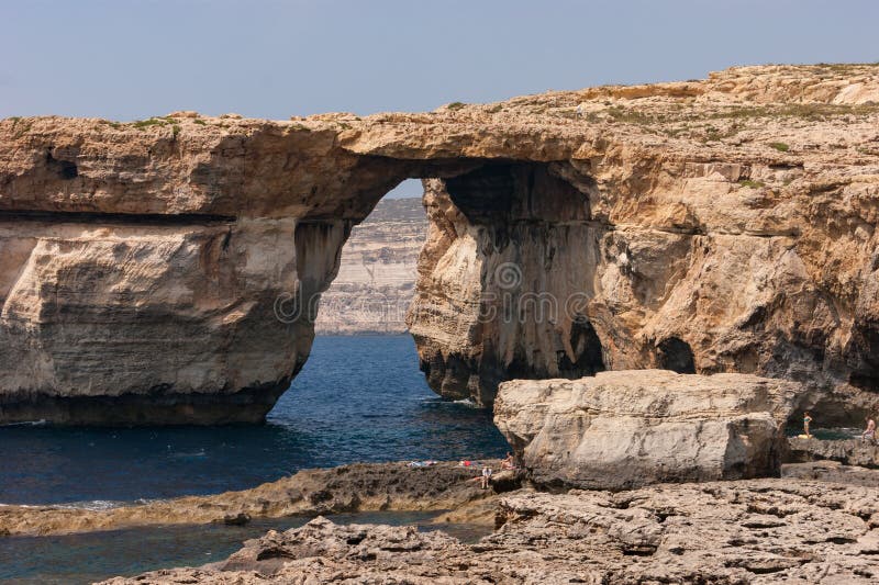 Azure Window Famosa Isla De Gozo, Malta Imagen de archivo - Imagen de ...