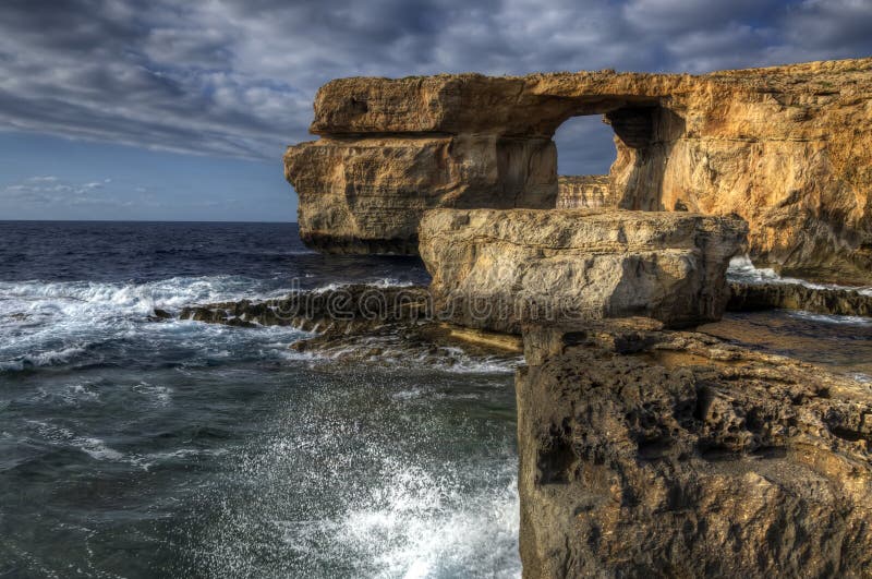 Azure Window, Gozo Island, Malta Stock Photo - Image of natural, rock ...
