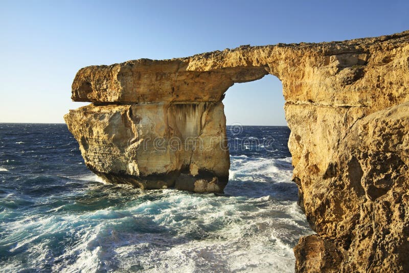 Azure Window on Gozo Island. Dwejra Bay Stock Photo - Image of ...