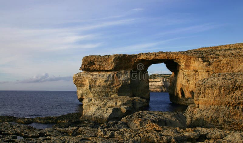 Azure Window, Gozo, Malta stock image. Image of cliff - 13695729
