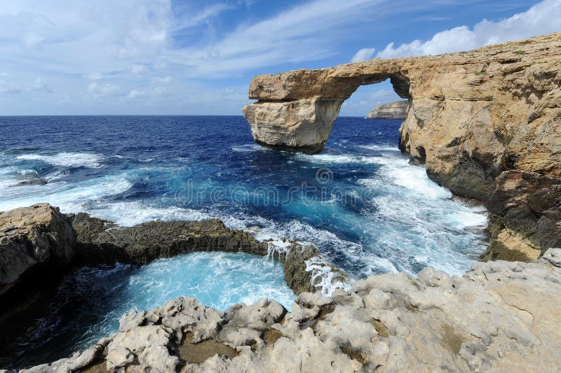 Finestra Azzurra a Gozo, Malta Fotografia Stock - Immagine di bello ...