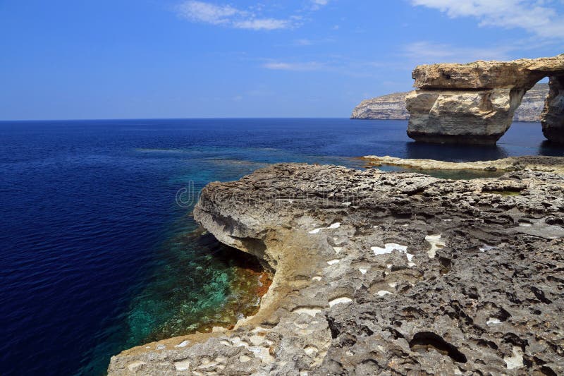 Azure Window, Gozo, Malta stock image. Image of undefined - 382425465