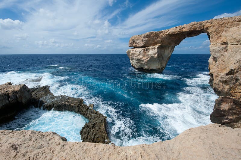 Azure Window in Gozo, Malta Stock Photo - Image of europe, geology ...