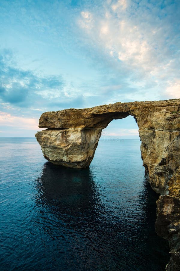 Azure Window, Gozo Island, Malta Stock Photo - Image of natural, rock ...