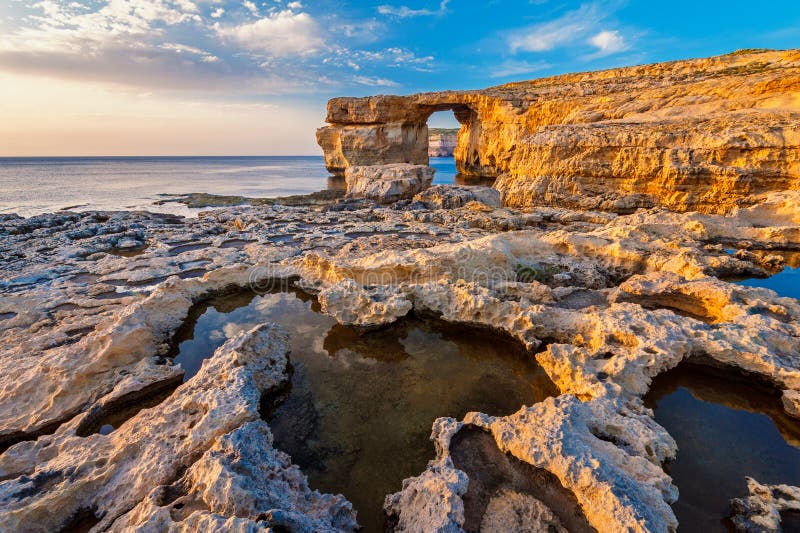 Azure Window in Gozo Malta stock photo. Image of lens - 125183278