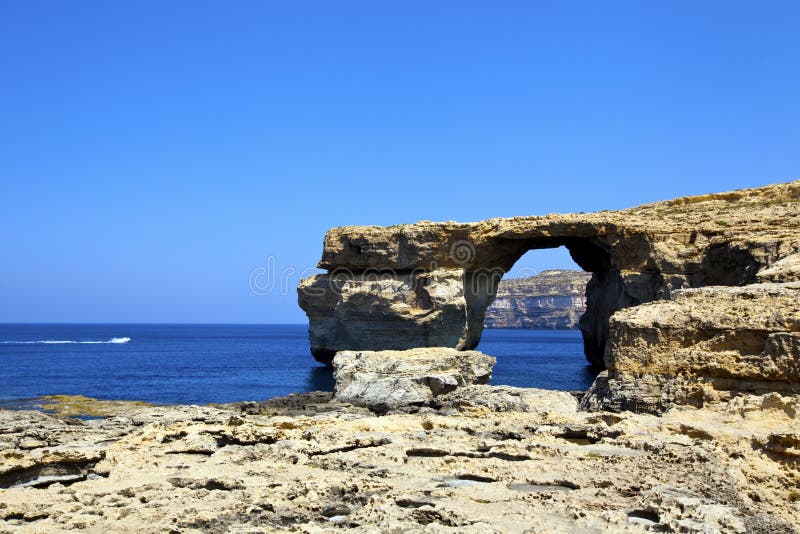 Azure Window on the Island of Gozo, Malta. Stock Photo - Image of ...