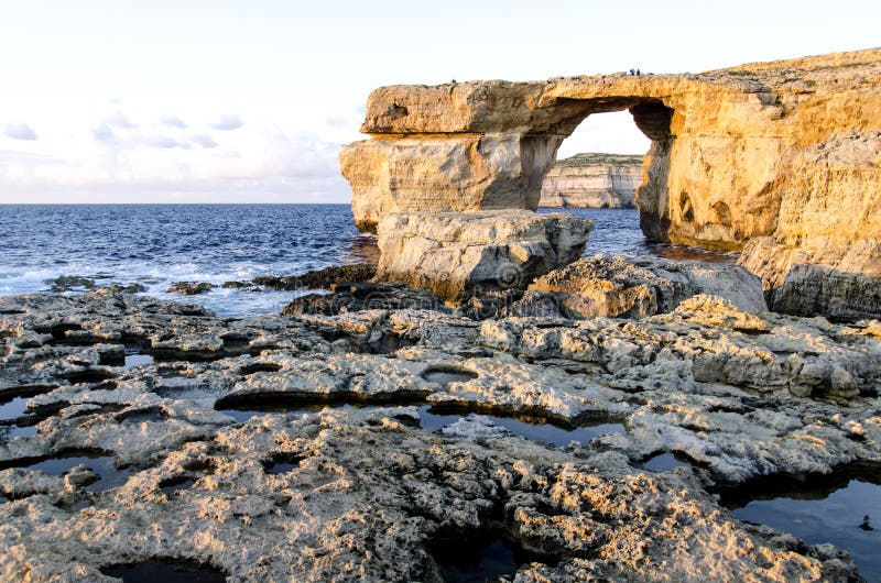 Azure Window, Malta stock image. Image of hole, coastline - 55630103