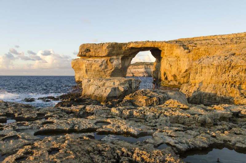 Azure Window, Malta stock image. Image of arch, gozo - 55630115