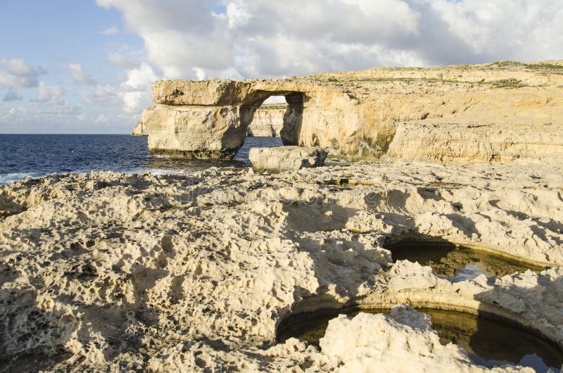 Azure Window, Malta before Sunset Stock Photo - Image of malta ...
