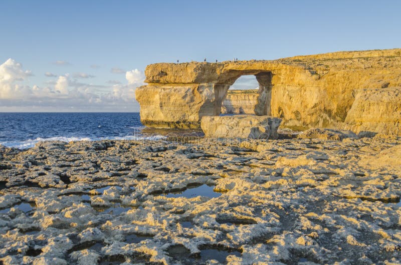 Azure Window, Malta before Sunset Stock Photo - Image of malta ...