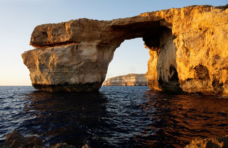 Azure Window - Rock Formation Over Sea Stock Photo - Image of outdoors ...