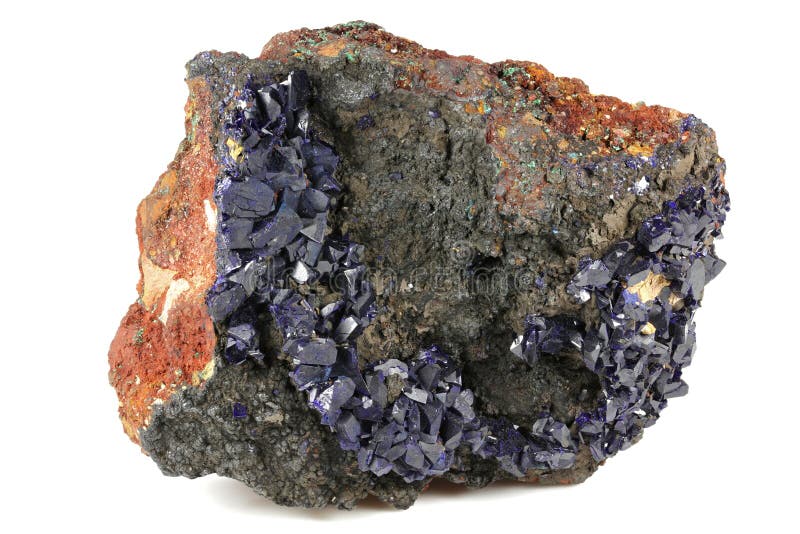 Azurite stock photo. Image of white, natural, matrix - 169216880